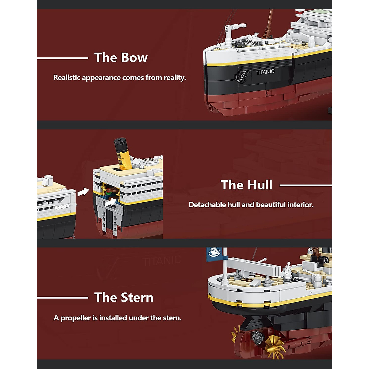 dOvOb Titanic Model Building Blocks Set, 2022 Pieces Bricks, Compatible with Major Brands