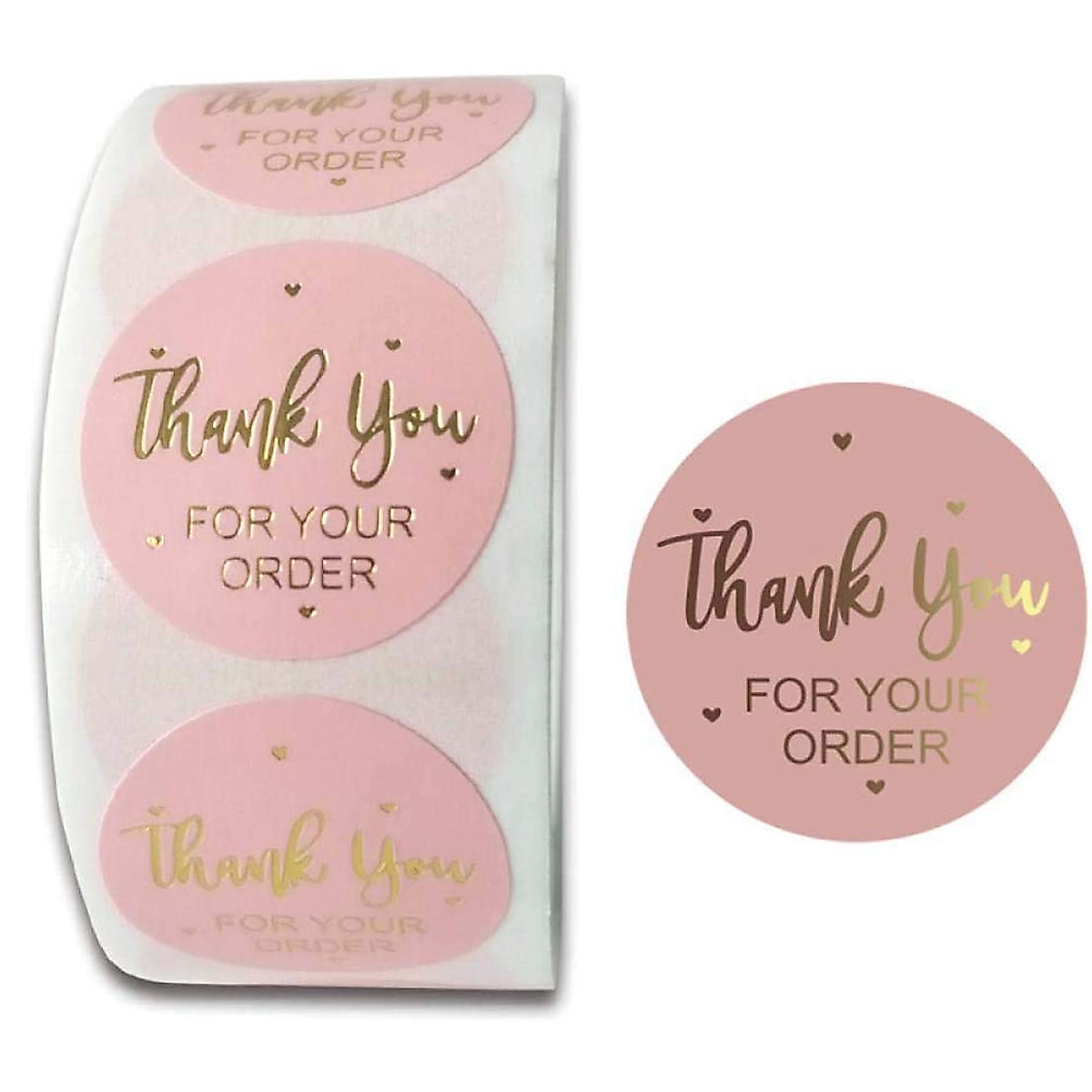 NT-ling 1.0 Inch Thank You Sticker Foil Thank You for Supporting My Small Business Labels for Packages Gift Bags Wedding Favors Envelopes Bakery(1 Roll,500 Stickers)