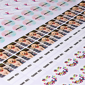 Personalized Labels - Customized Stickers with Any Design Image Logo Text,Custom Thank You Label Stickers, Business Logo,100 Labels (Circle,1.5"x1.5")
