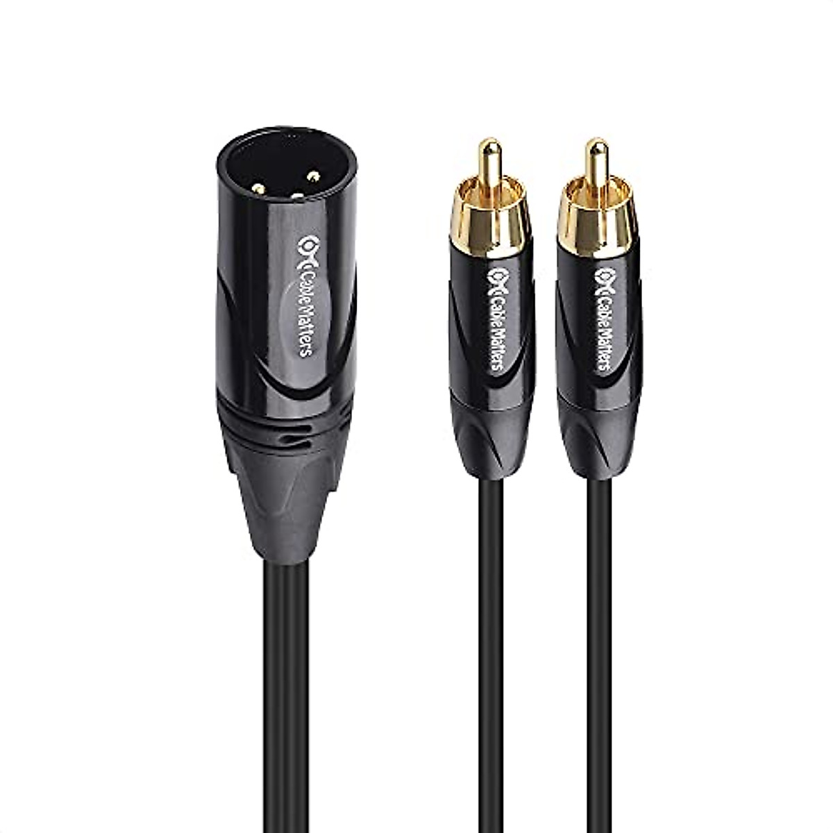 Cable Matters Dual RCA to XLR Stereo Audio Splitter Cable 10 ft / 3m (XLR to Dual RCA Splitter Adapter) in Black