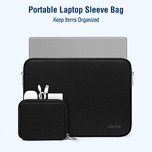 MOSISO Laptop Sleeve Compatible with MacBook Air/Pro, 13-13.3 inch Notebook, Compatible with MacBook Pro 14 inch 2023-2021 A2779 M2 A2442 M1, Neoprene Bag with Small Case, Black