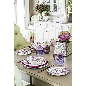 Spode Kingsley Stemless Wine, Set of 4 | Set of 4 Wine Glasses | Ideal for White Wine, Red Wine, or Cocktails | 20 Oz Wine Glasses deep plum colored ombre finish