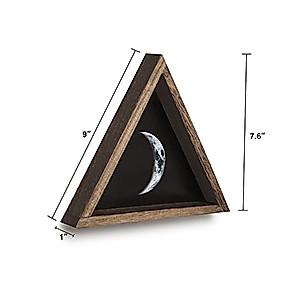 Dahey Moon Shelf Wall Mounted Moon Wall Decor Crystal Display Shelf Hanging Storage and Rustic Wall Moon Phases Decor Wood Moon Signs for Living Room Bedroom Bathroom Kitchen Witchy Room Decor