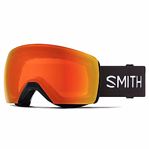 Smith Optics Skyline XL Low Bridge Fit Unisex Snow Goggle - Black, ChromaPop Photochromic Red Mirror