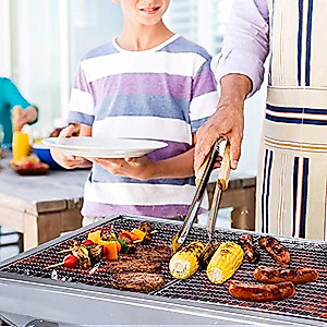 Barbecue Charcoal Grill Stainless Steel Folding Portable BBQ Tool Kits for Outdoor Cooking Camping Hiking Picnics Tailgating Backpacking or Any Outdoor Event (Large)