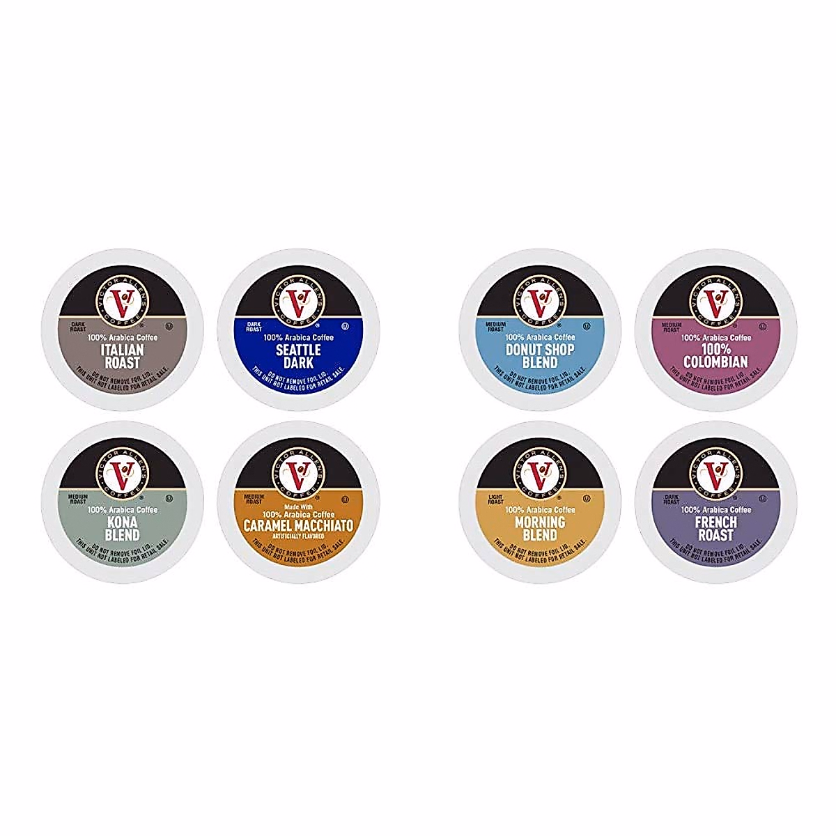Flavored & Unflavored Coffee Variety Pack for K-Cup® Keurig 2.0® Brewers, 96 Count Victor Allen’s Coffee® Single Serve Coffee Pods & Donut Shop, Morning Blend, 42 Count