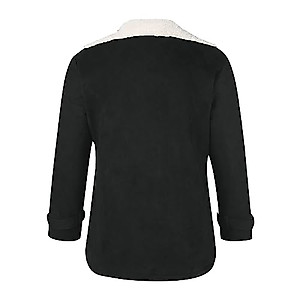 Winter Coats For Women 2023 Warm Clothes Fleece Sherpa Jacket Fuzzy Lightweight Fall Fashion Elegant Dressy Casual Trendy Outerwear Plus Size Clothing Chaquetas De Invierno Para Mujer(A Black,X-Large)