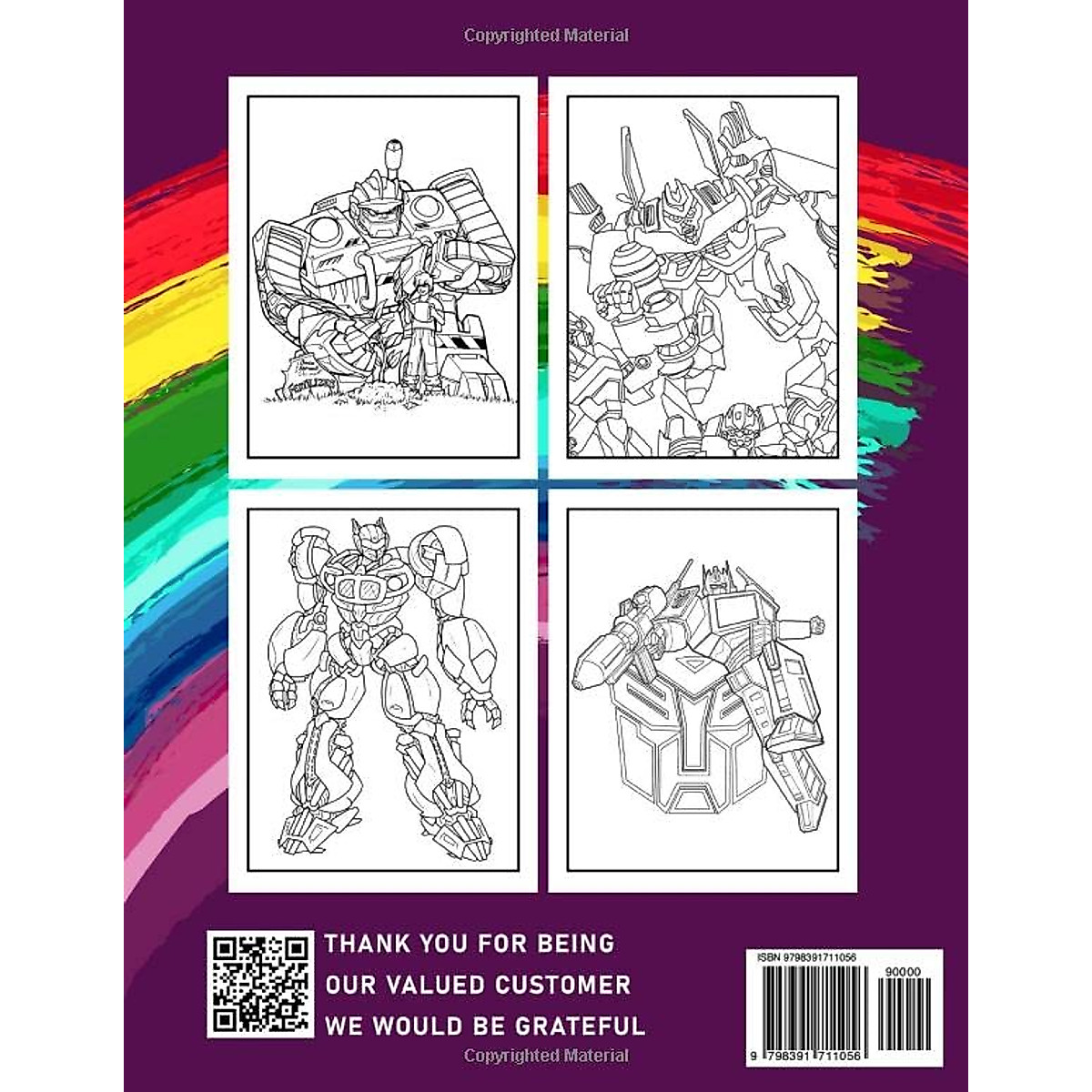 Robot Coloring Book: Coloring Pages Optimus Prime, Bumblebee and Other Robots Drawing 25 Images Inside | For Teens, Adults | Stress Relief | Birthday