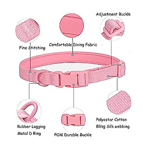 Aecllcea Airtag Holder Dog Collar for Small Medium Large, Airtag Dog Collar Holder Waterproof, Soft Padded Dog Collars with TPU Air Tag Device, Air Tag Dog Collar Waterproof. (M, Pink)