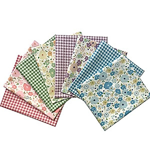 levylisa 8 Pieces 18" x 22"  (46cm x 56cm) Cotton 100% Floral Printed Sewing Supplies Fabric for Quilting Patchwork, DIY Craft, Scrapbooking Cloth