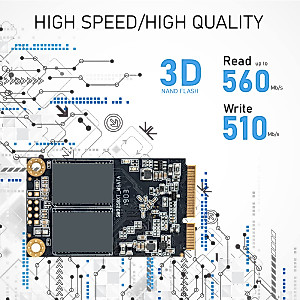 LEVEN JMS600 mSATA SSD 1TB 3D NAND SATA III 6 Gb/s, mSATA (30x50.9mm) Internal Solid State Drive