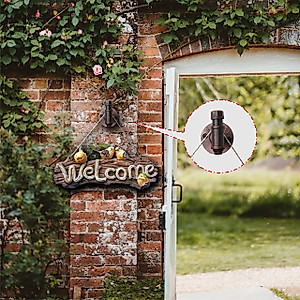 HOEMLIM Pipe Towel Robe Hooks Holder Rustic Industrial Wall Hooks for Hanging Farmhouse Coat Hook Rack Vintage Heavy Duty Clothes Hat Hanger(Red Bronze,3 Pack)