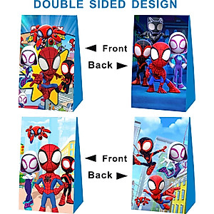 12 Pcs Party Favor Gift Bags for Boys Birthday Party Decorations, 8.3x7.8x2.7 Inch (Pack of 12)