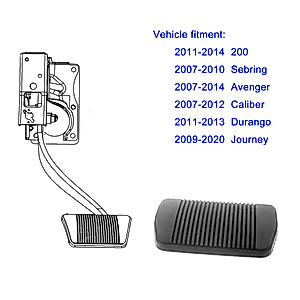 Sheisor Brake Pedal Pad, Brake Pedal Cover Compatible with Dodge 2007-2014 Avenger, 2007-2012 Caliber, 2011-2013 Durango, 2009-2020 Journey, 2011-2014 200, 2007-2010 Sebring (for Automatic Only)