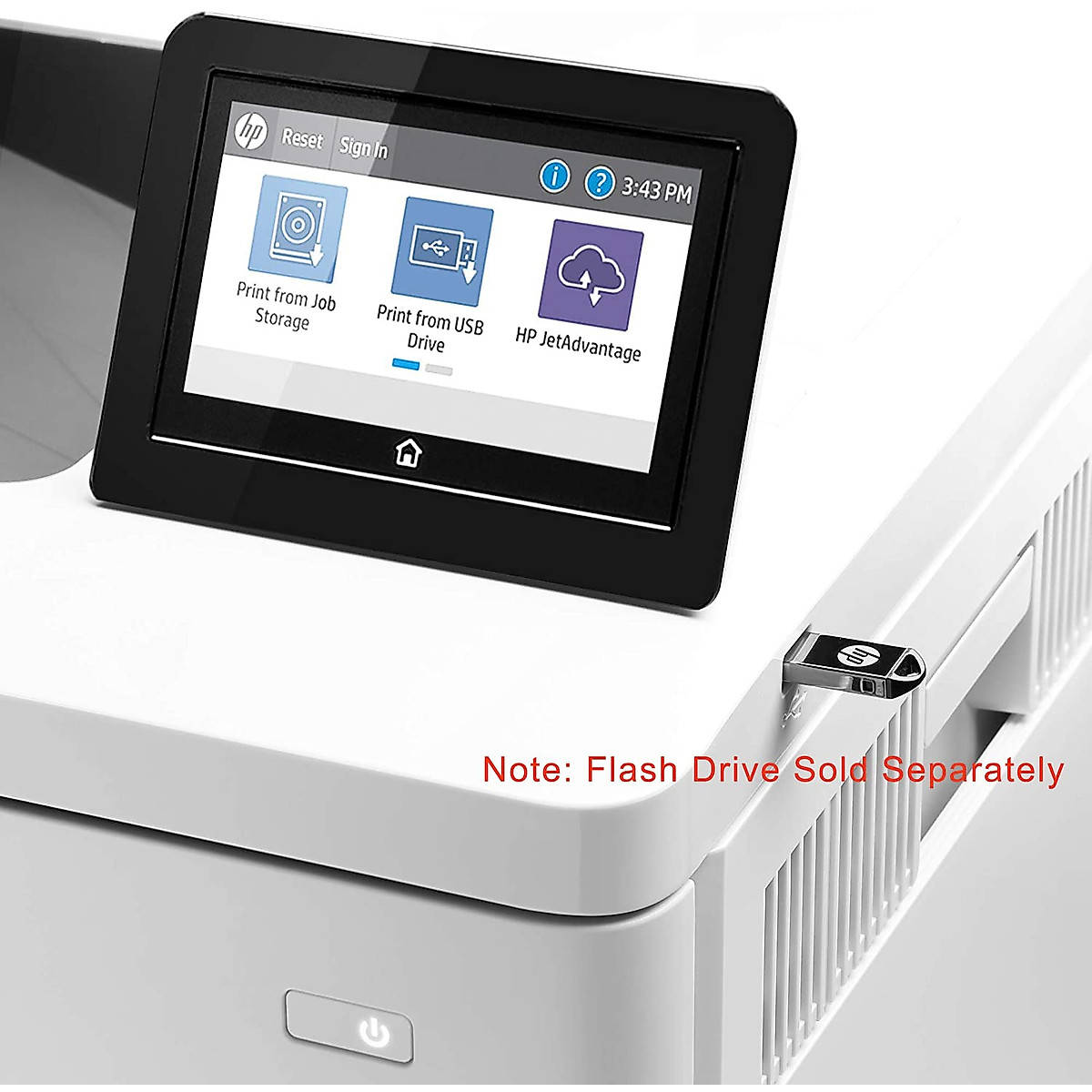 HP Color Laserjet Enterprise M555x Single-Function Wireless Laser Printer with 3 Paper Trays, White - Print only - 4.3" Touchscreen, 40 ppm, 1200 x 1200 dpi, Auto Duplex Printing, Cbmou Printer Cable