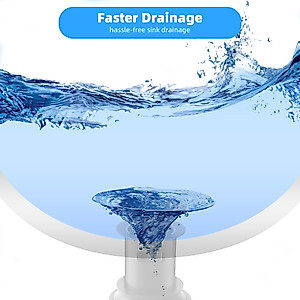 Hibbent 2 Pack Push and Seal Pop Up Drain Stopper with Overflow for Bathroom Sink Faucet Vessel Vanity, Matte Black