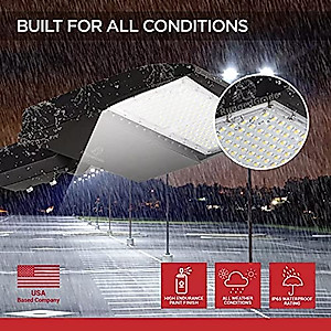 RuggedGrade 42,000 Lumen - 300 watt NextGen III LED Shoebox Lights - Dimmable - with Photocell - Slip FIT Mount -Brown HOUSING - 10KV Surge