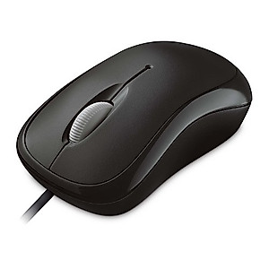 Microsoft Basic Optical Mouse - Black. Comfortable, Right/Left Hand Use, Ergonomic Design, Wired USB Mouse, for PC/Laptop/Desktop