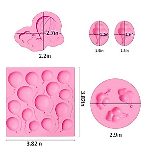Balloon Chocolate Mold Silicone, 4 Packs Hot Air Balloon Fondant Mould for Birthday Party Cake Decoration, Cupcake Toppers, for Baby Shower Party Candy