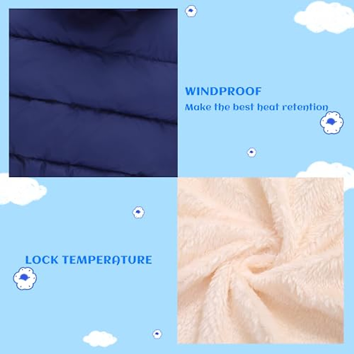 Mfmiudole Baby Boys Girls Winter Coats, Thick Hooded Down Kids Infants Toddlers Winter Warm Jacket Outerwear for 2-7 Years (Blue, 4-5T)