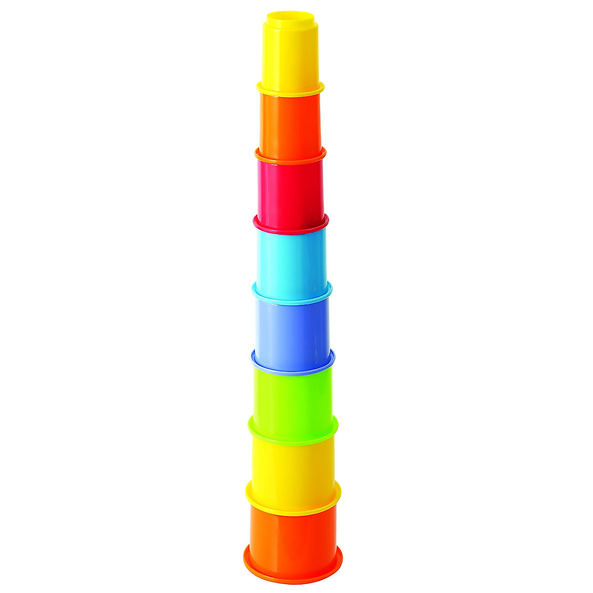 Play My First Year Rainbow Stacking Cups Baby Toys Educational Toddler Toys Top Blocks Game Kit BPA Free Toys for 1 2 3 4-5 Year Old Girls Boys, Black (2396)