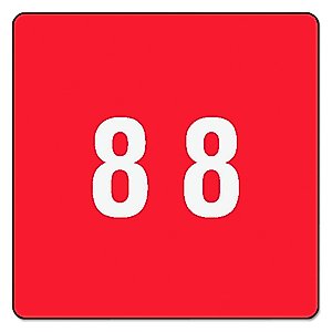 Smead DCC Color-Coded Numeric Label, 8, Label Roll, Red, 250 Labels per Roll (67428)
