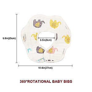 babygoal Baby Bandana Drool Bibs, 360° Bibs for Boys Girls Newborn Infant, 100% Organic Cotton Bibs for Drooling and Teething Gift 10 Pack 10MSBB01