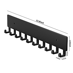 GTK Key Holder for Wall, Key Hooks with 10 Hooks, Wall Mounted Key Holder for Hallway, Self Adhesive Key Rack(Black)