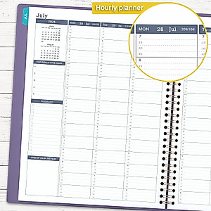 2023 Appointment Book - Weekly Appointment Book 2023, January - December 2023, Hourly Planner with Tabs, 15 Minutes, 8.26"x 10.7", Wirebound - Purple