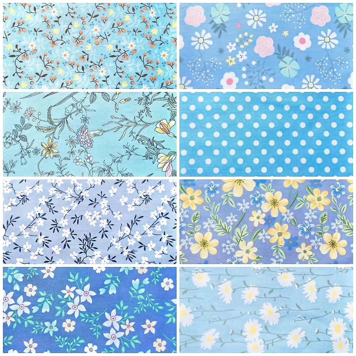 18" x 22" Fat Quarters Fabric Bundles 100% Cotton Quilting Fabric Bundles for Quilt, Sewing Project, Patchwork Precut Quilt Squares