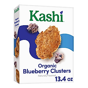 Kashi Cold Breakfast Cereal, Vegan, Organic Fiber, Blueberry Clusters, 13.4oz Box (1 Box)