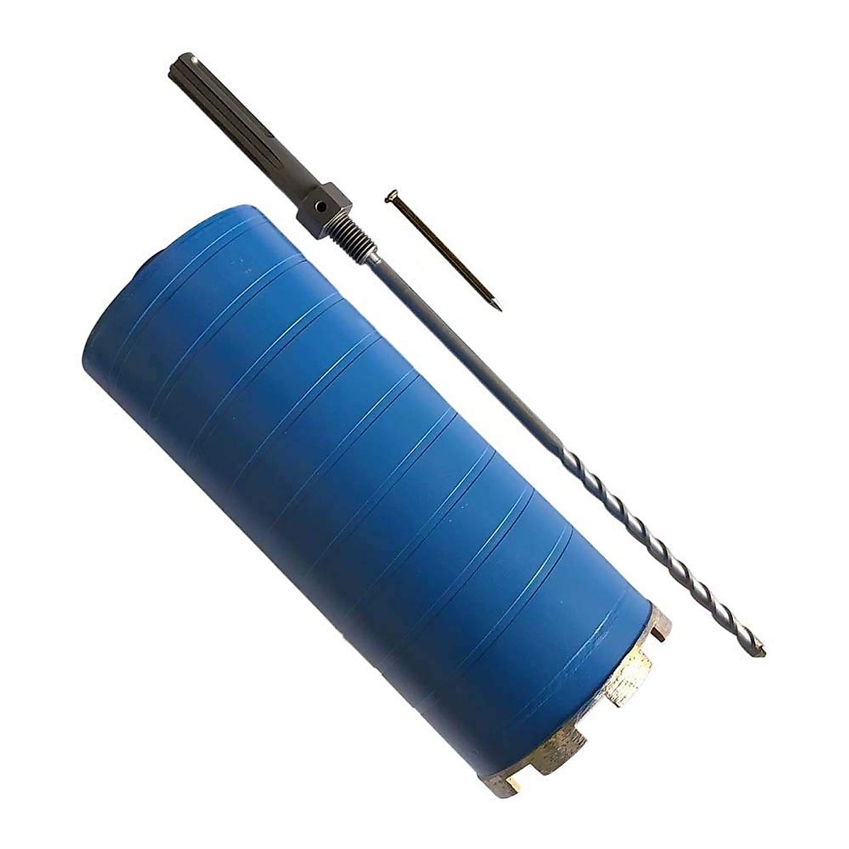 5" Dry Diamond Core Drill Bits for Brick and Block, 9.5" Drilling Depth, 10mm Segment Height, SDS Max Pilot Bit Adapter