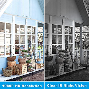 Security Cameras Wireless Outdoor - 1080p HD Night Vision WiFi Wireless Cameras for Home Security, Waterproof Surveillance Camera with Motion Detection, 2-Way Audio, Rechargeable Battery, SD Storage