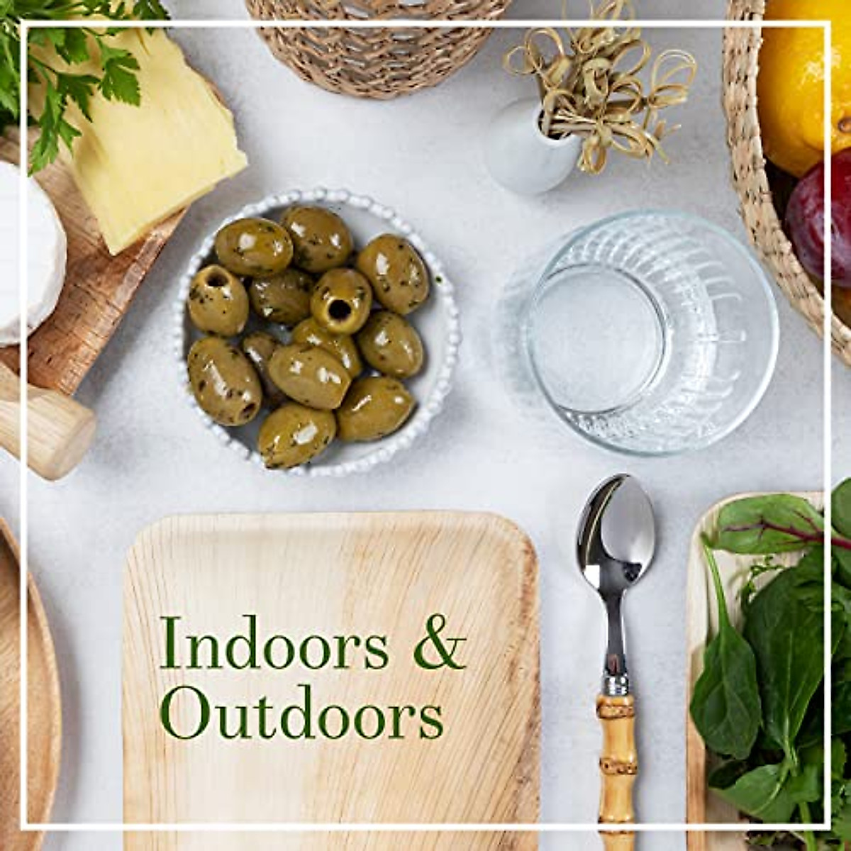 Palm Leaf Plates - Compostable and Grease Resistant 6 Inch Square Plates - Eco Friendly Plate is 100% Natural, Sturdy & Microwave Safe - Disposable & Biodegradable Wood Alternative to Bamboo Plates