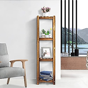 MoNiBloom Wood Plant Stand Indoor, 4 Tier Tall Plant Shelf Pot Flower Stands Display Rack Holder Outdoor, Planter Stands Shelves for Corner Living Room Balcony