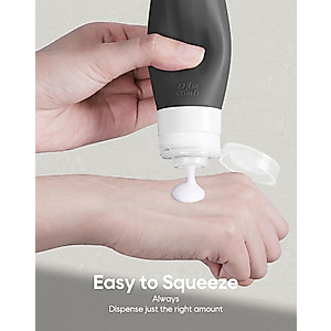 Morfone 16 Pack Silicone Travel Bottles Set for Toiletries TSA Approved Travel Containers Leakproof Squeezable Refillable Accessories 2oz 3oz for Shampoo Conditioner Lotion Liquids (BPA Free)