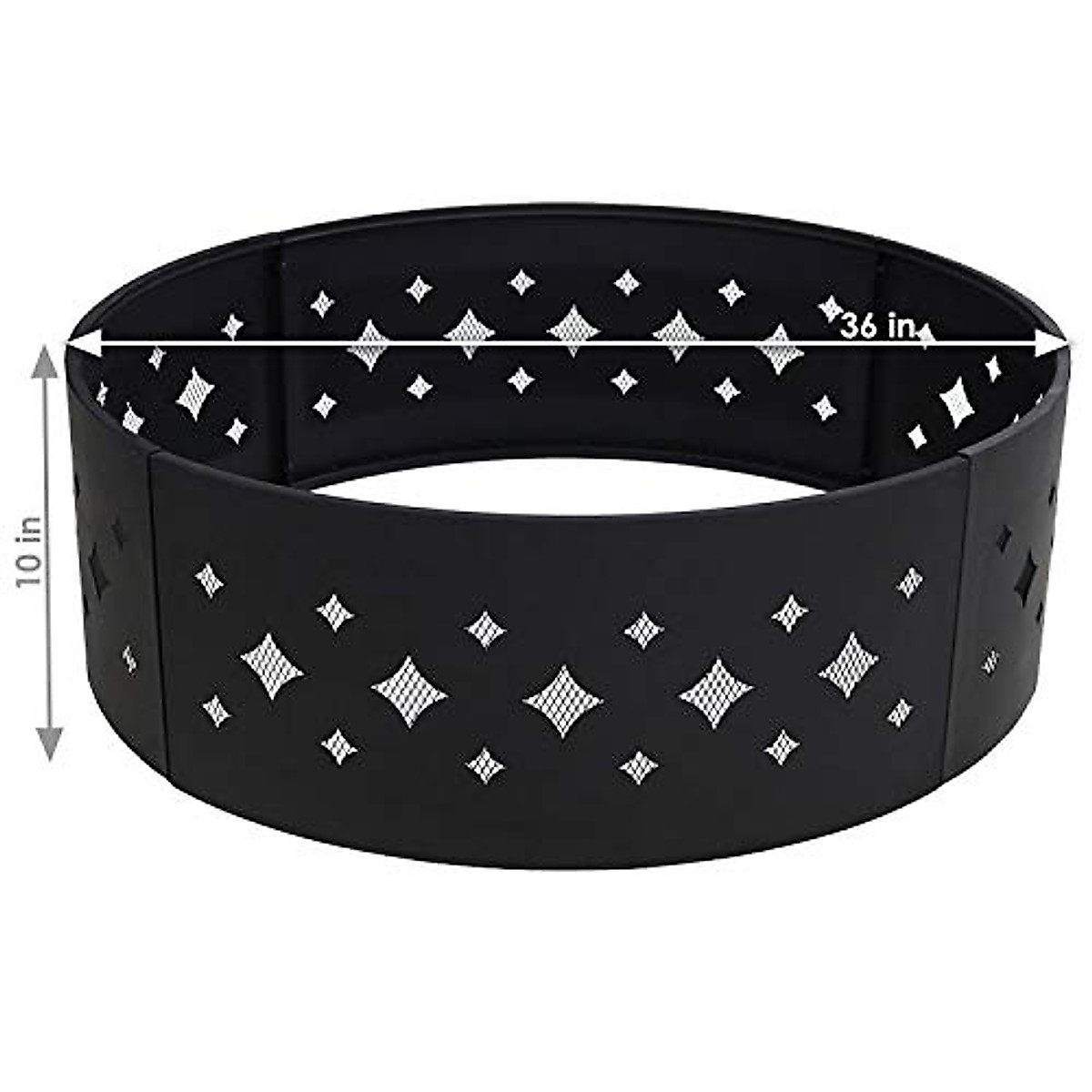 Sunnydaze Diamond 36-Inch Heavy-Duty Steel Fire Ring with Fire Poker