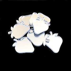 Super Cool Creations Strawberry Shaped Crafting Mirrors, Set of 10, Many Colours, Shatterproof Acrylic, Red Mirror, Pack of 10 x 3cm