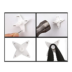 Binzzo 5.1cm Length Hardwall Hanger Non-Mark Instantly Hanging Strong Adhesive Invisible Traceless Nails Hooks Mount Fasteners 10 Pieces for Picture Frames LED Light Apartment Cinder Block Wall