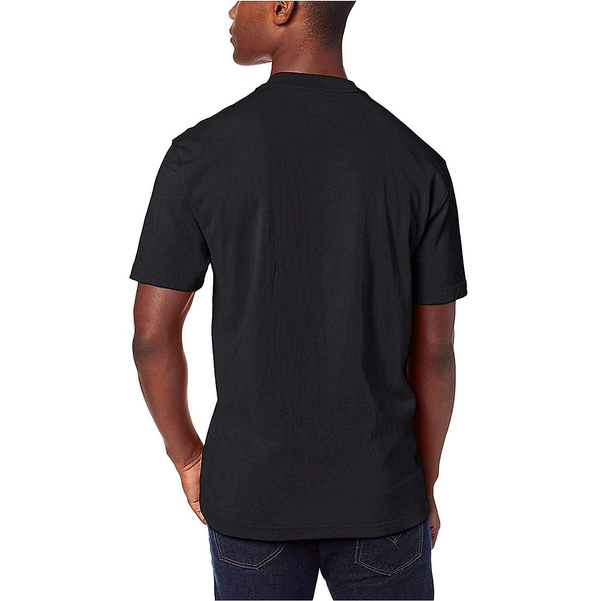Dickies mens Heavyweight Crew Neck Short Sleeve Tee Henley Shirt, Black, X-Large US