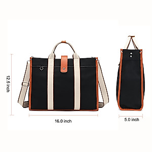 Laptop Bag for Women 15.6 Inch Lightweight Canvas Tote Bags Teacher Work Bag for School Travel