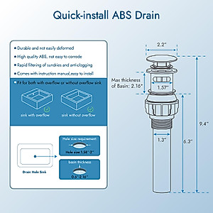 Cinwiny 4 Inch Centerset Bathroom Sink Faucet 2 Handle Vanity Faucet Bathroom Faucet Deck Mount Lavatory Faucet with Pop up Drain Assembly,Brushed Gold