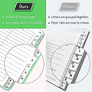 Forvencer Password Book with Individual Alphabetical Tabs, 4" x 5.5" Small Password Notebook, Spiral Password Keeper, Internet Address and Password Manager, Password Logbook for Home Office, Mint