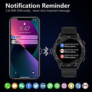 Bebinca GT2 Pro Smart Watch for Men (Make/Receive Call), SpO2/Real-time Heart Rate/Sleep Monitor/Voice Assistant Fitness Tracker, Built-in MP3 for iPhone Samsung Android Phones, Silicone Bands