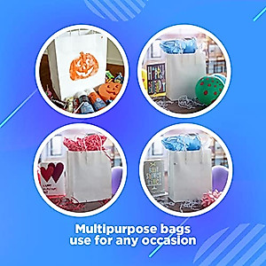 White Kraft Paper Bags with Handles Bulk - Gift Bags Medium Size for Paper Shopping Bags, Party Bags, and Bags for Small Business (8"x4.75"x10" - White Gift Bags Bulk Medium Size 25 Bags)