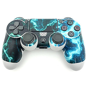 UUShop Vinyl Skin Sticker Protector for Sony PlayStation PS4 Controller Joystick Green Lightning