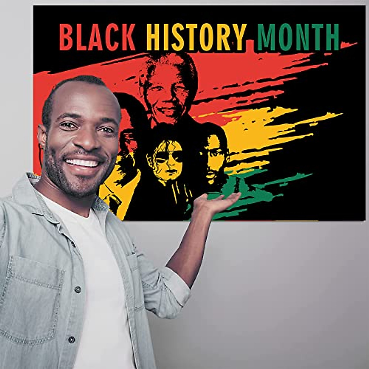 Black History Month Banner Backdrop Party Decorations - African BHM Worthwhile Commemoration National Black History Background Banner Decor Supplies