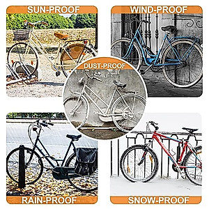 Bike Cover Waterproof Outdoor Bicycle Covers with Lock Holes & 3 Buckles 420D Heavy Duty Ripstop Material Anti UV Snow Wind Proof for Mountain Road City Electric Bikes