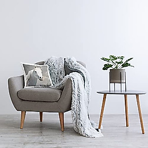 Stupell Industries Stoic White Horse Rural Countryside Animal Wildlife Design by Kim Allen Throw Pillow, 18 x 18, Grey