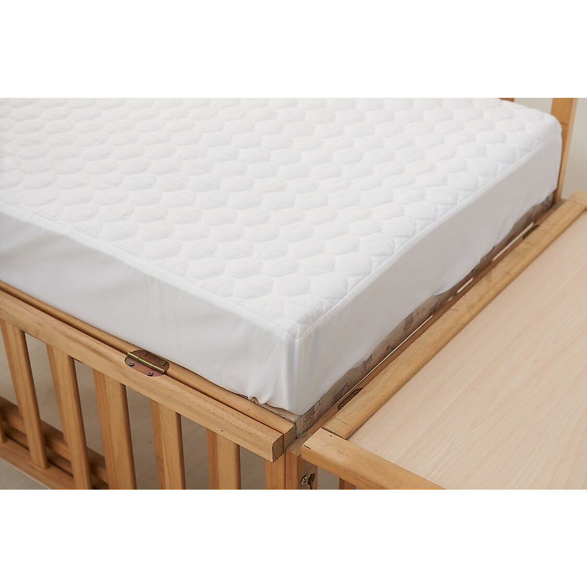 Elegant Comfort Baby-Swaddle-Blue 100% Waterproof Fitted Crib and Toddler Protective Mattress Protector Pad Cover, 28 X 52, White